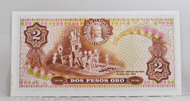 "Great Historic Banknotes of the World": (1977) Columbia*Two Pesos ...