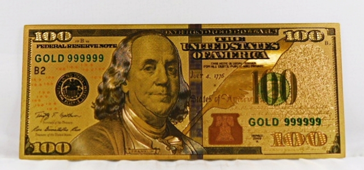 Series 2009 $100 United States Federal Reserve Note Gold Foil Replica ...