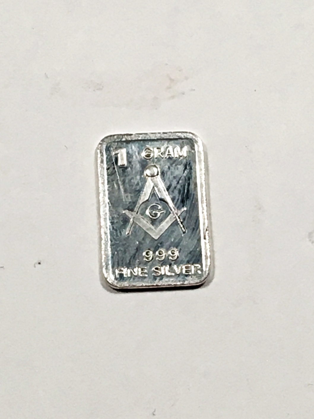 1 Gram .999 Fine Silver Bar*Masonic Symbol | Property Room