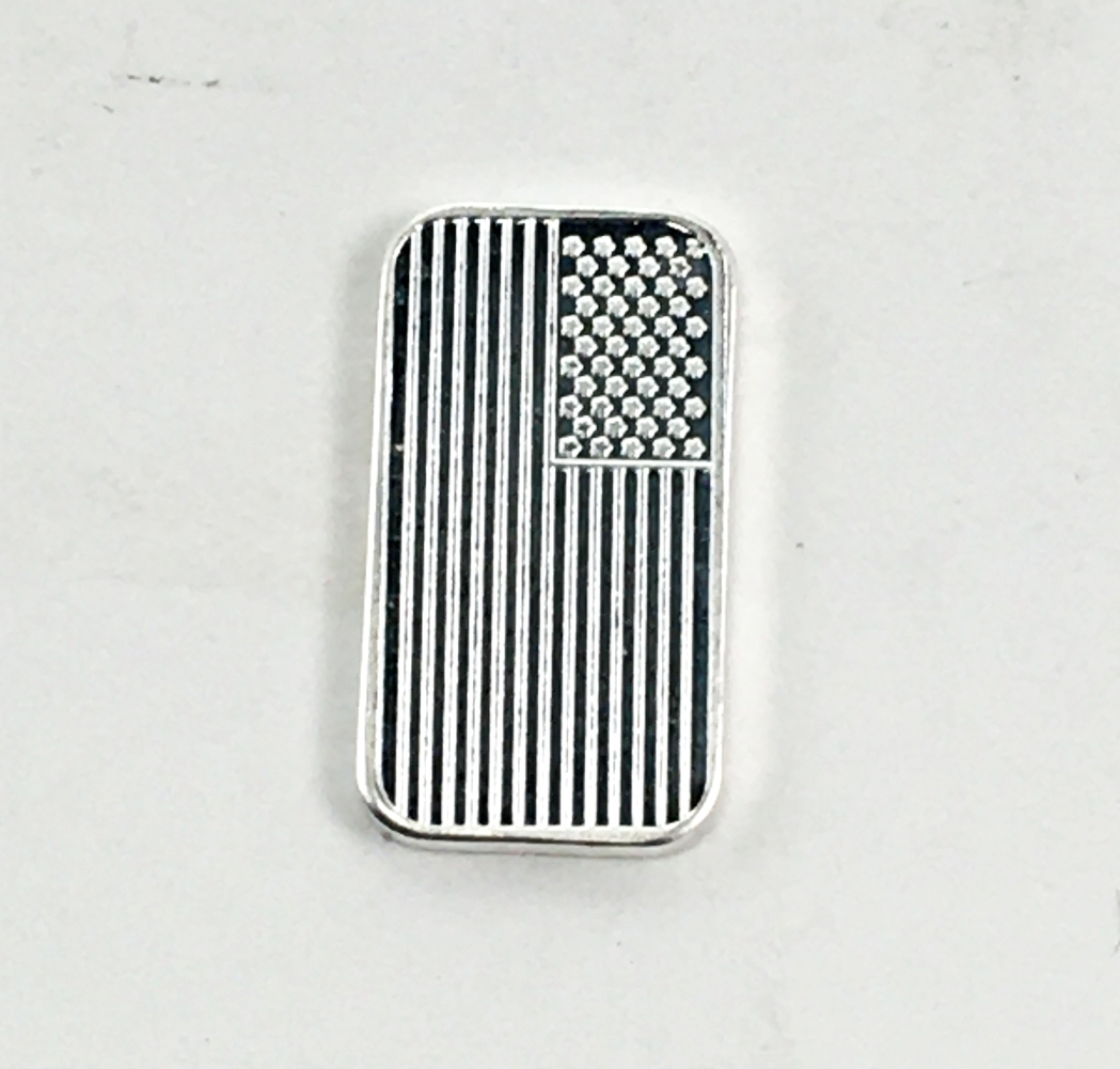 1 Gram .999 Fine Silver Bar*US Flag Design | Property Room