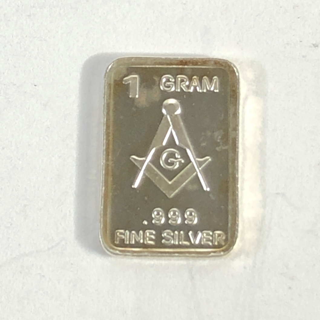 1 Gram .999 Fine Silver Round*Masonic Design | Property Room