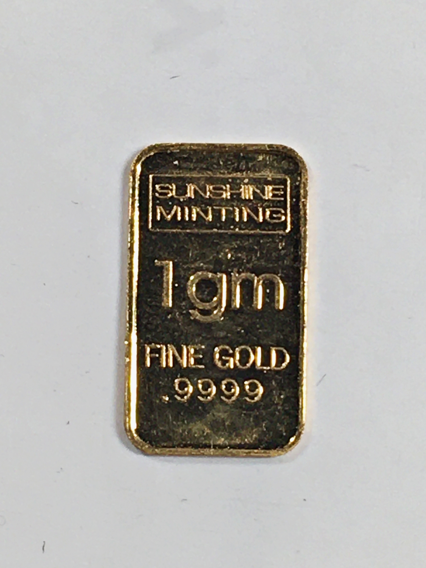 1 Gram .9999 Fine Gold Bar*Sunshine Minting | Property Room