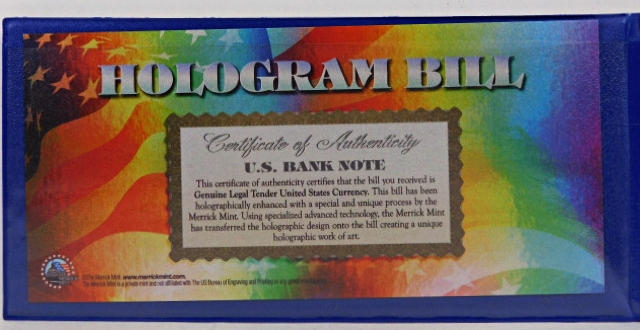 $1 Hologram Commemorative Bank Note*Genuine Legal Tender $1 Bill ...
