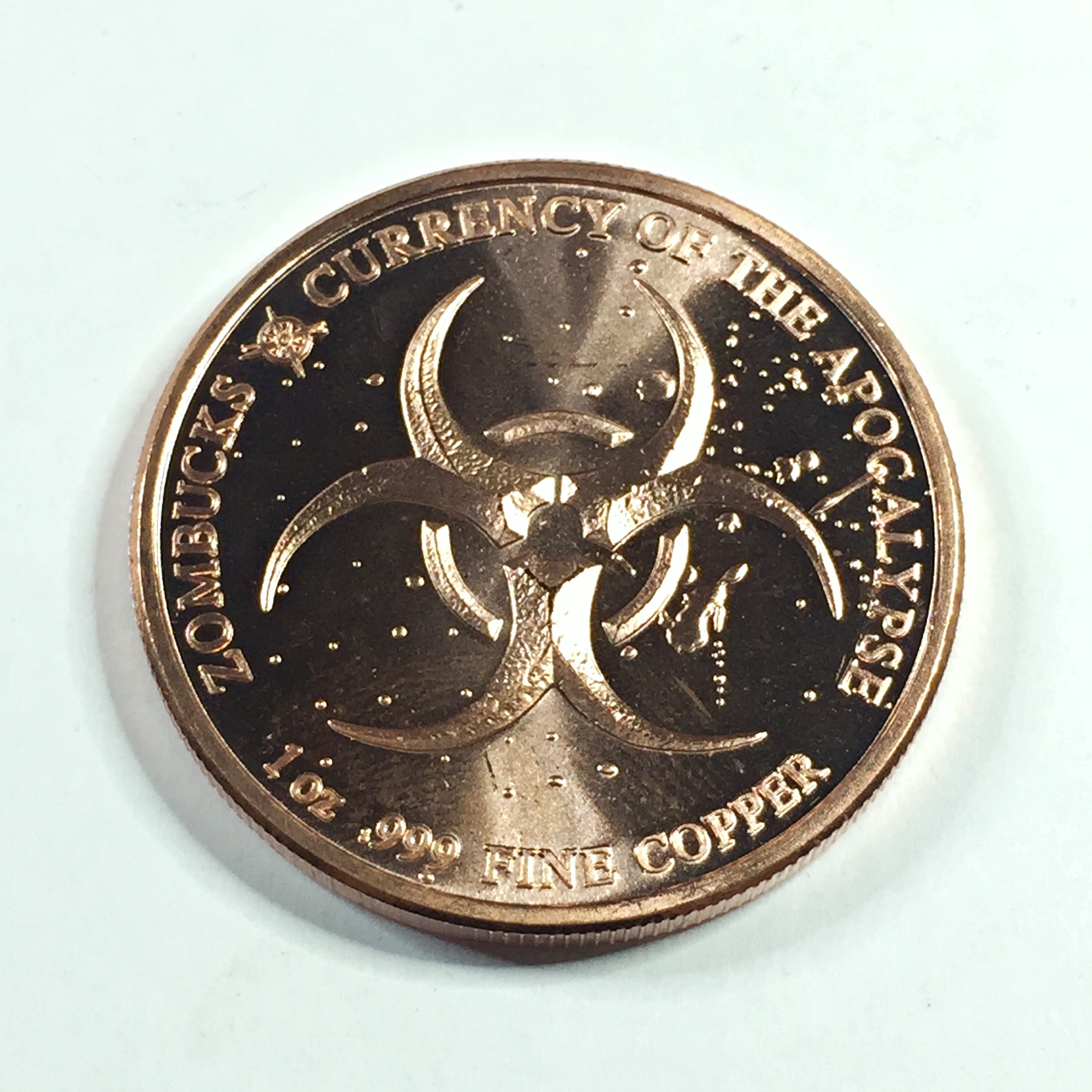 1 Ounce .999 Proof Copper Round*The American Zombuff*Currency of the ...