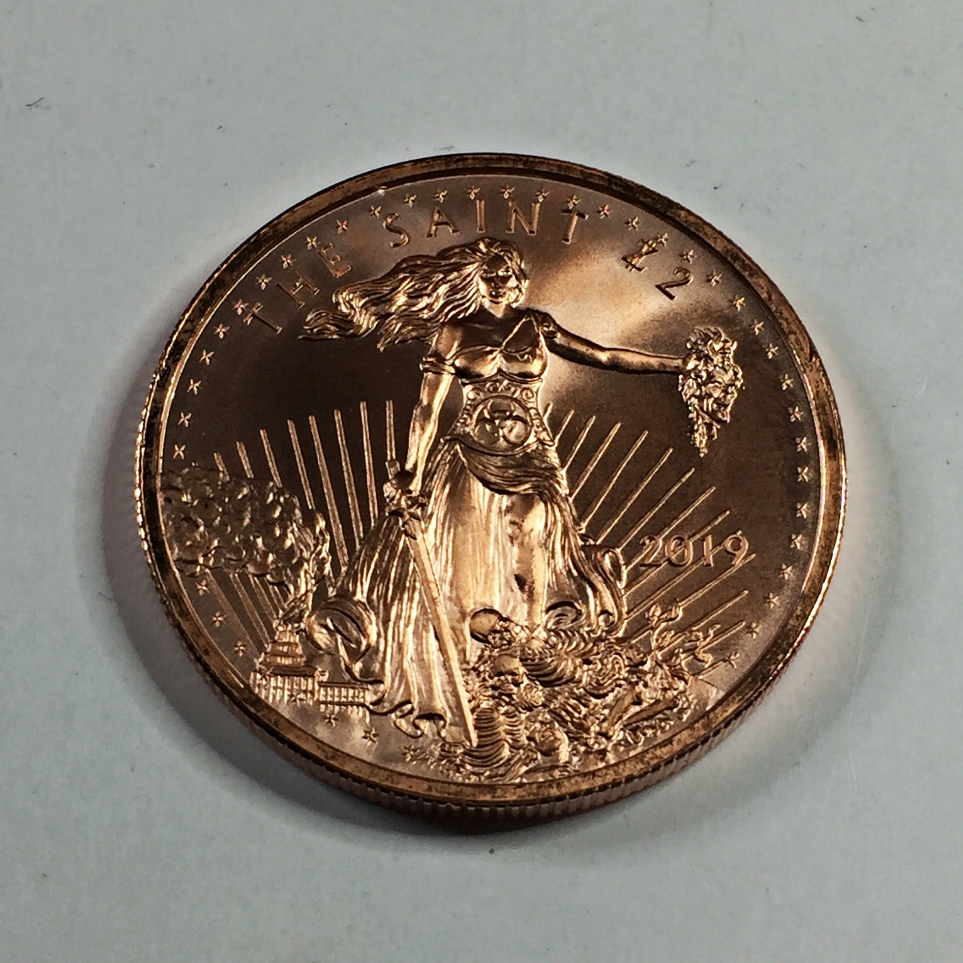 1 Ounce .999 Proof Copper Round*The Saint Z2*Currency of the Apocalypse ...