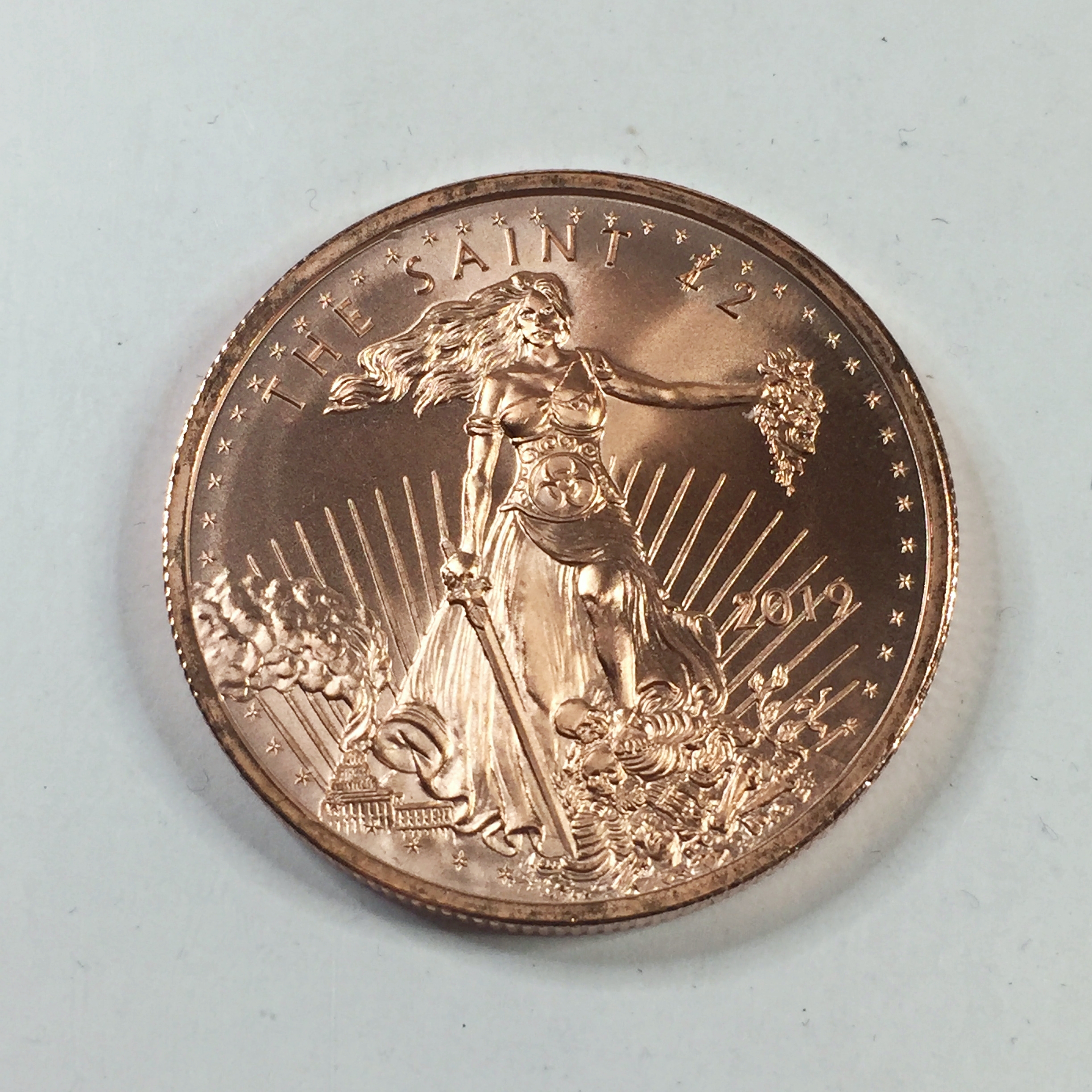1 Ounce .999 Proof Copper Round*The Saint Z2*Currency of the Apocalypse ...
