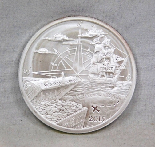 1 oz .999 Fine Silver Silverbug Island Pirate Ship Coin | Property Room