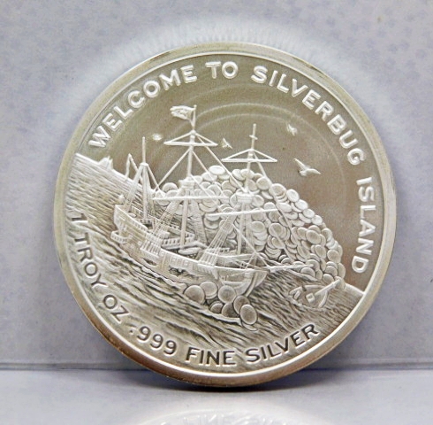 1 oz .999 Fine Silver Silverbug Island Pirate Ship Coin | Property Room