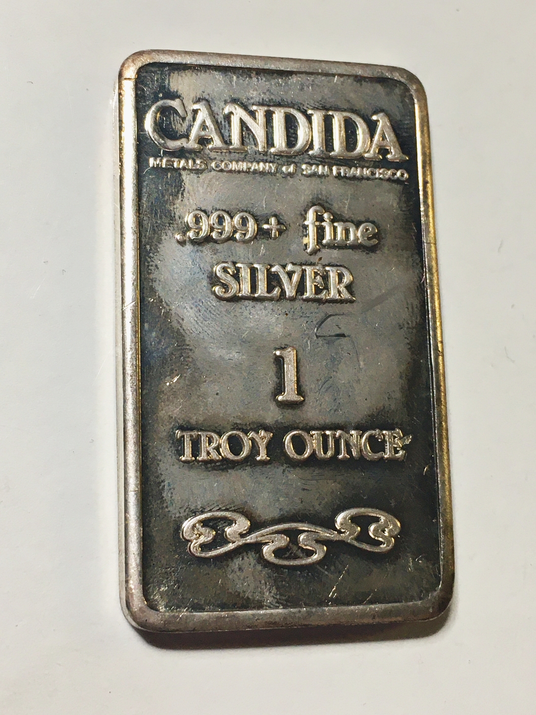 1 Troy Ounce .999+ Fine Silver Bar*Candida | Property Room