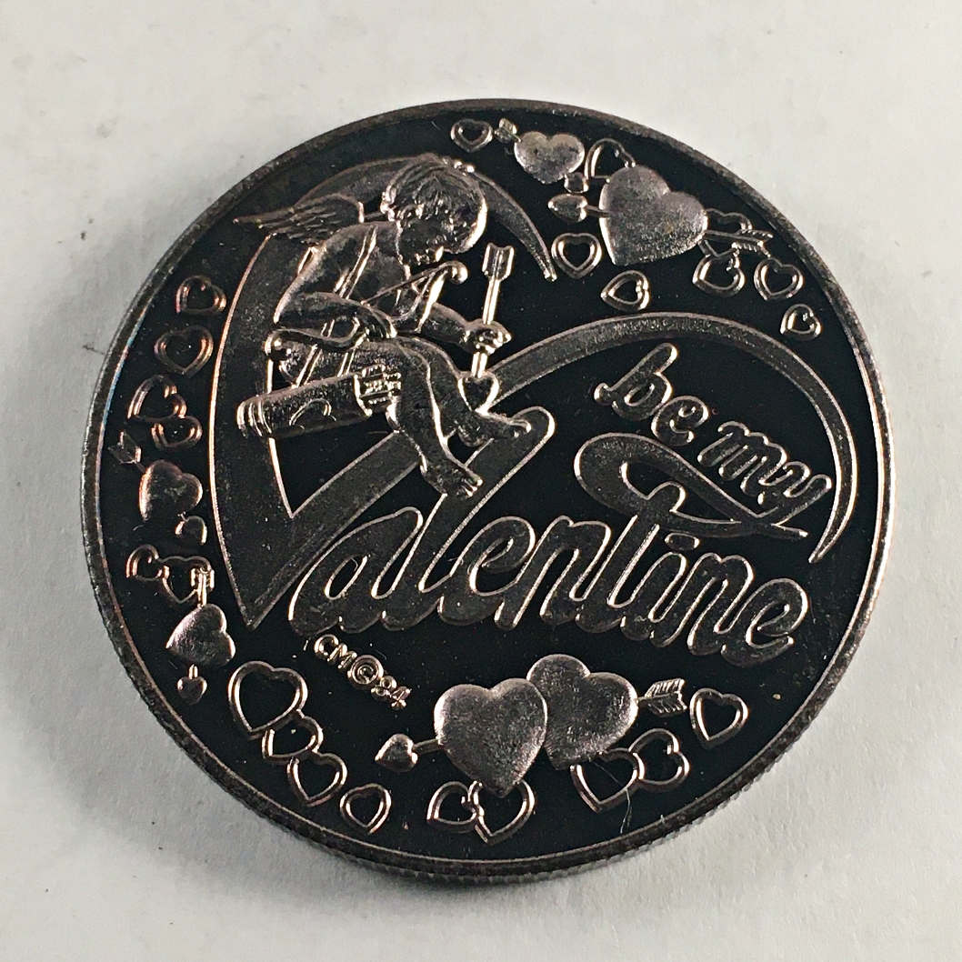 1 Troy Ounce .999 Fine Silver Round*Be My Valentine*1987 Engraved with ...