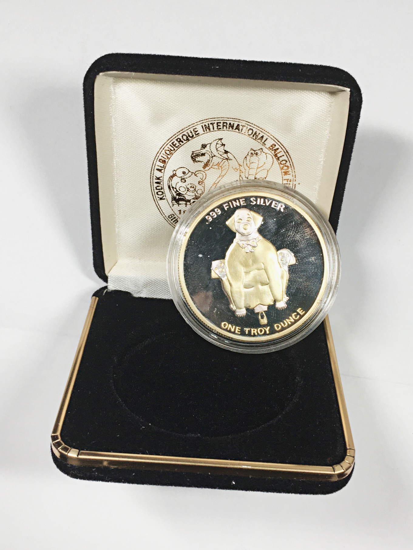 1 Troy Oz .999 Fine Proof Silver Round Highlighted in 24K Gold*1994 ...
