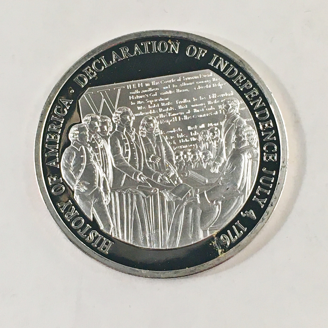 1 Troy oz Sterling Silver US Bicentennial Declaration of Independence ...
