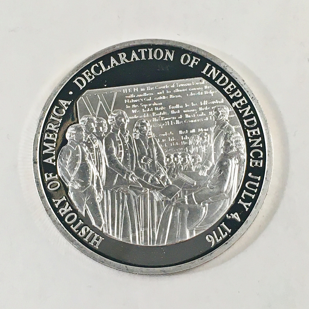 1 Troy oz Sterling Silver US Bicentennial Declaration of Independence ...