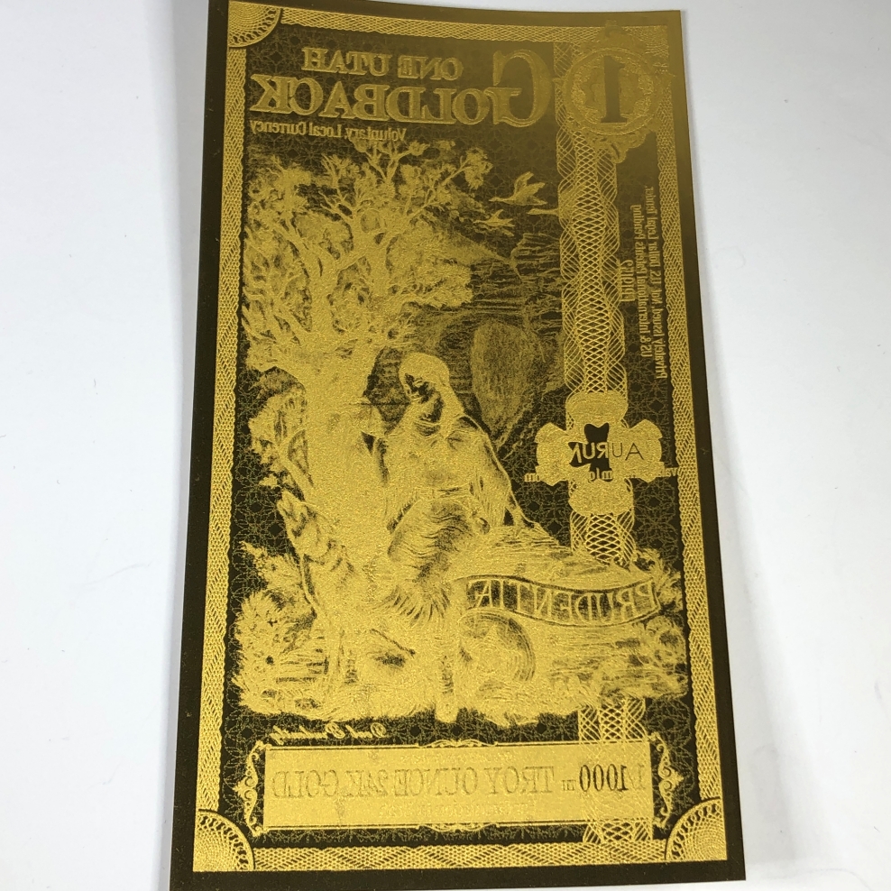 1 Utah Goldback*1/1000 Troy Ounce of 24K Gold*For Circulation in Utah ...