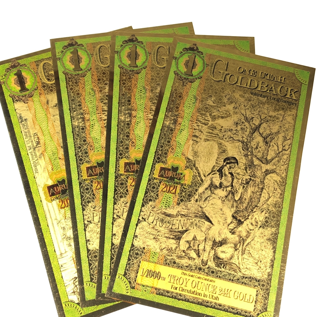 1 Utah Goldback*1/1000 Troy Ounce of 24K Gold*For Circulation in Utah ...