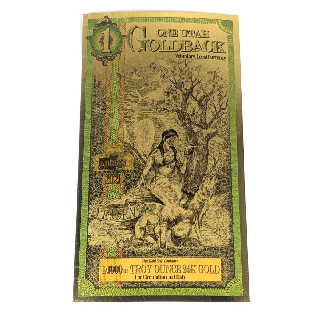 1 Utah Goldback*1/1000 Troy Ounce of 24K Gold*For Circulation in Utah ...