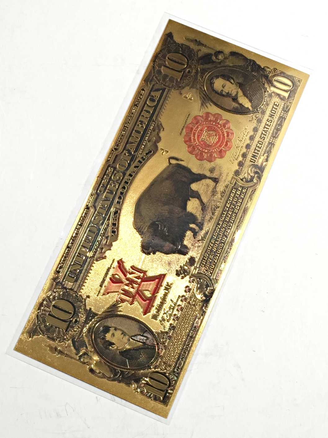$10 Buffalo Banknote Gold Foil Replica | Property Room