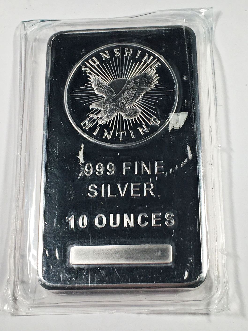 10 Troy oz .999 Fine Sunshine Minting Silver Bar | Property Room