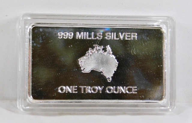 100 Mills .999 Silver - 1 Troy Ounce - Layered Bar | Property Room