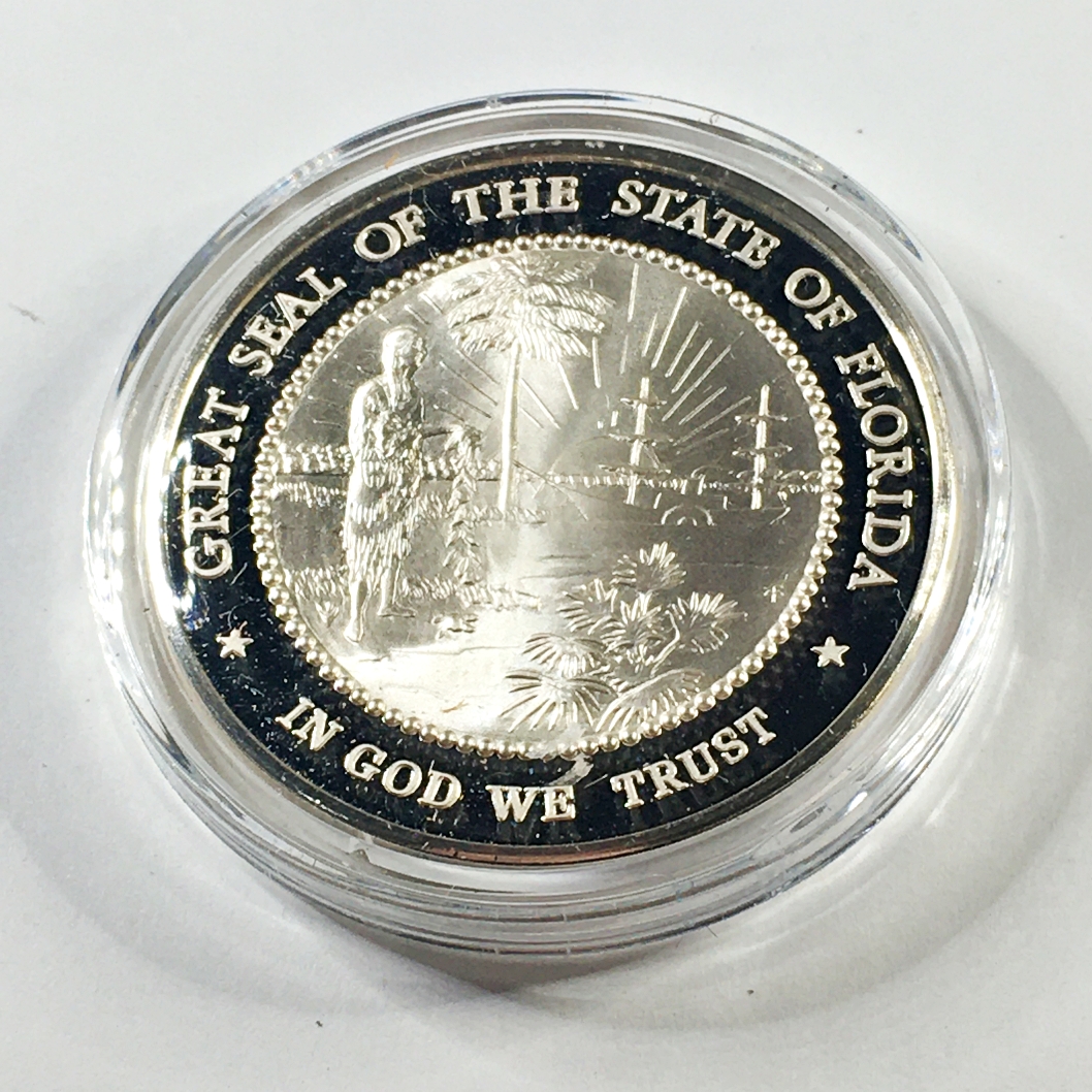 1.1oz Proof Sterling Silver Commemorative of the State of Florida*In ...
