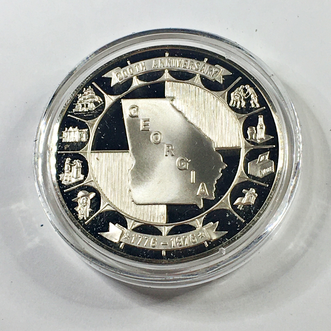 1.1oz Proof Sterling Silver Commemorative of the State of Georgia ...