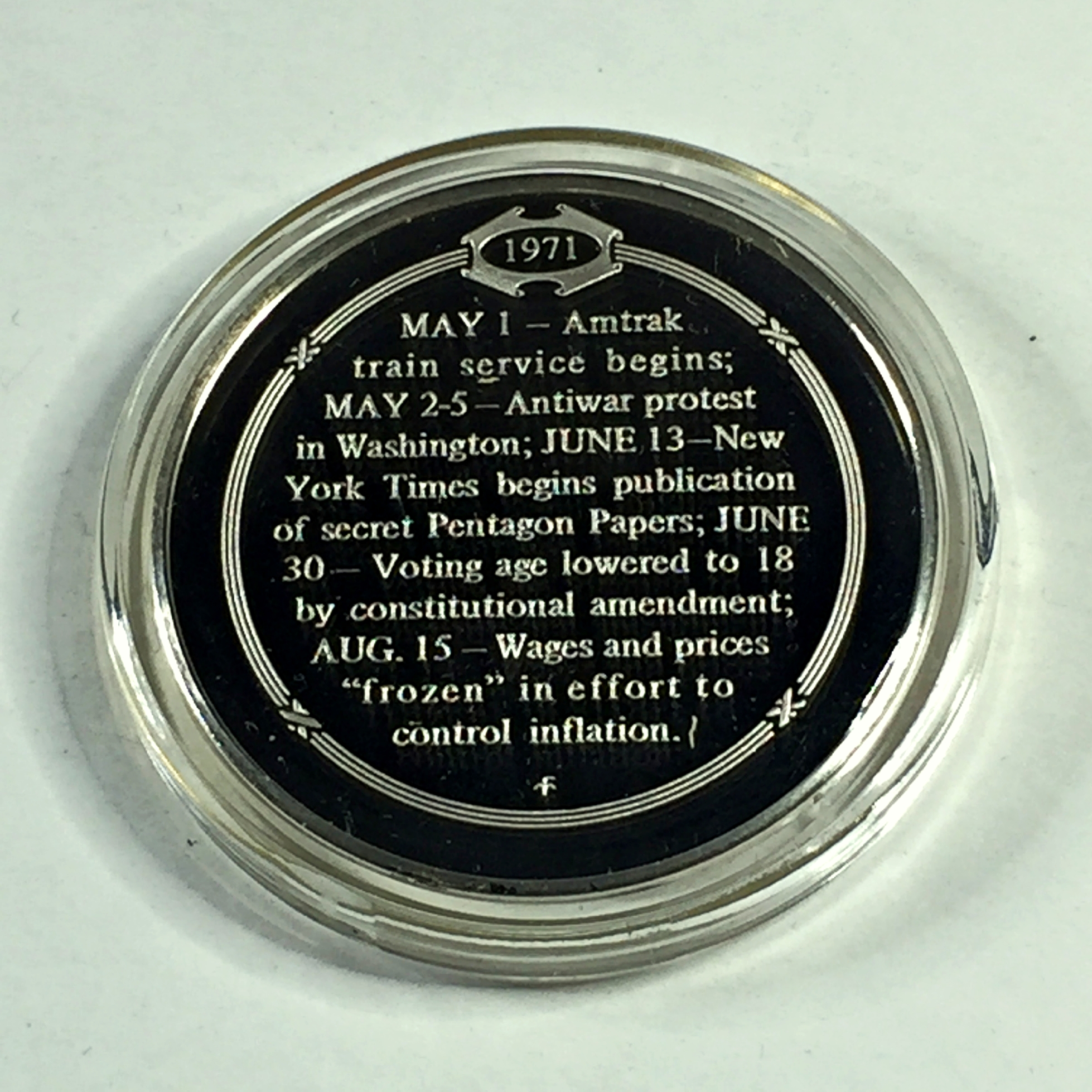 1.2 oz Proof Sterling Silver Historical Commemorative Medallion ...