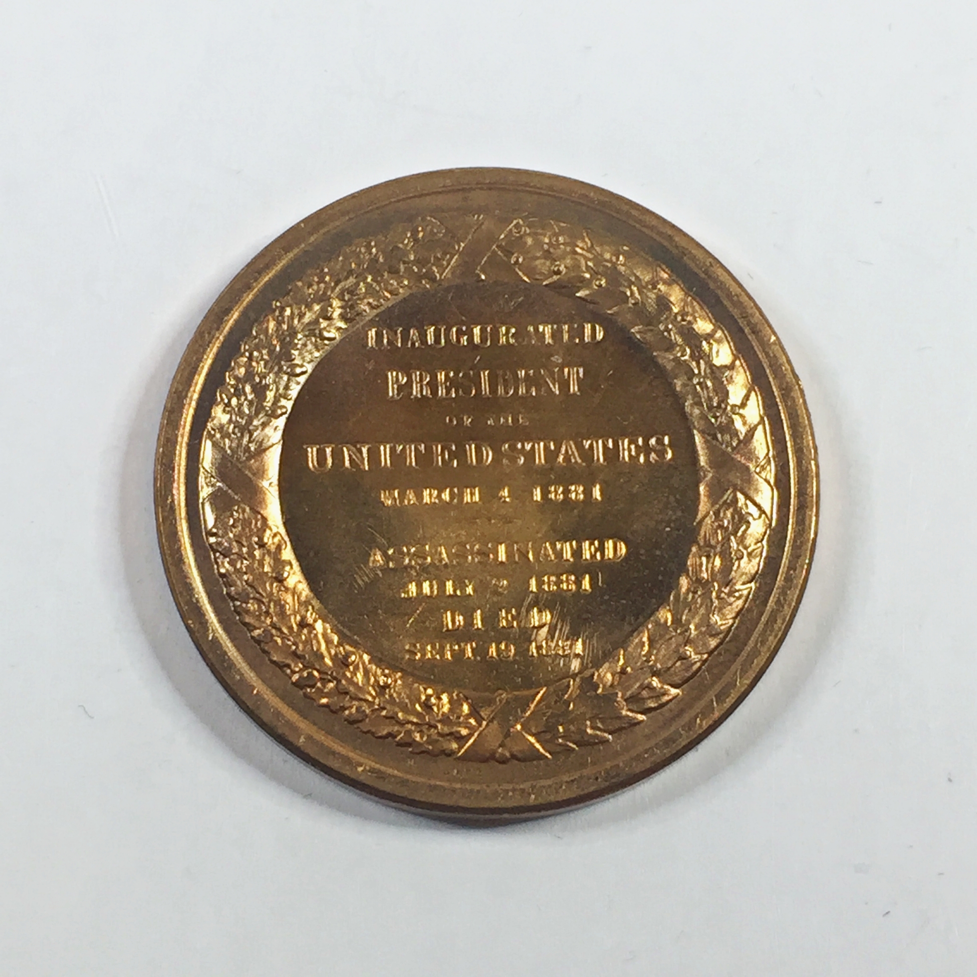 1.25" Bronze Medallion Commemorating James Garfield | Property Room