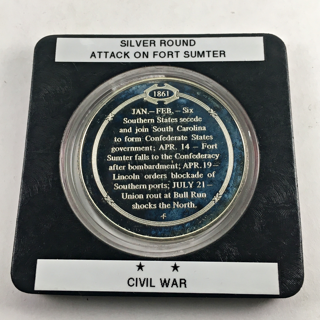 1.3 oz Proof Sterling Silver Historical Commemorative Medallion*Civil ...