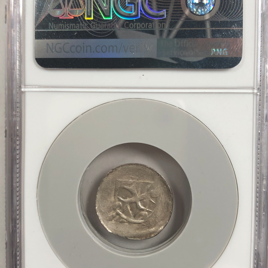 1300-1400 Austri Silver Heller Certified by NGC *Genuine Medieval Coin Hand of God | Property Room
