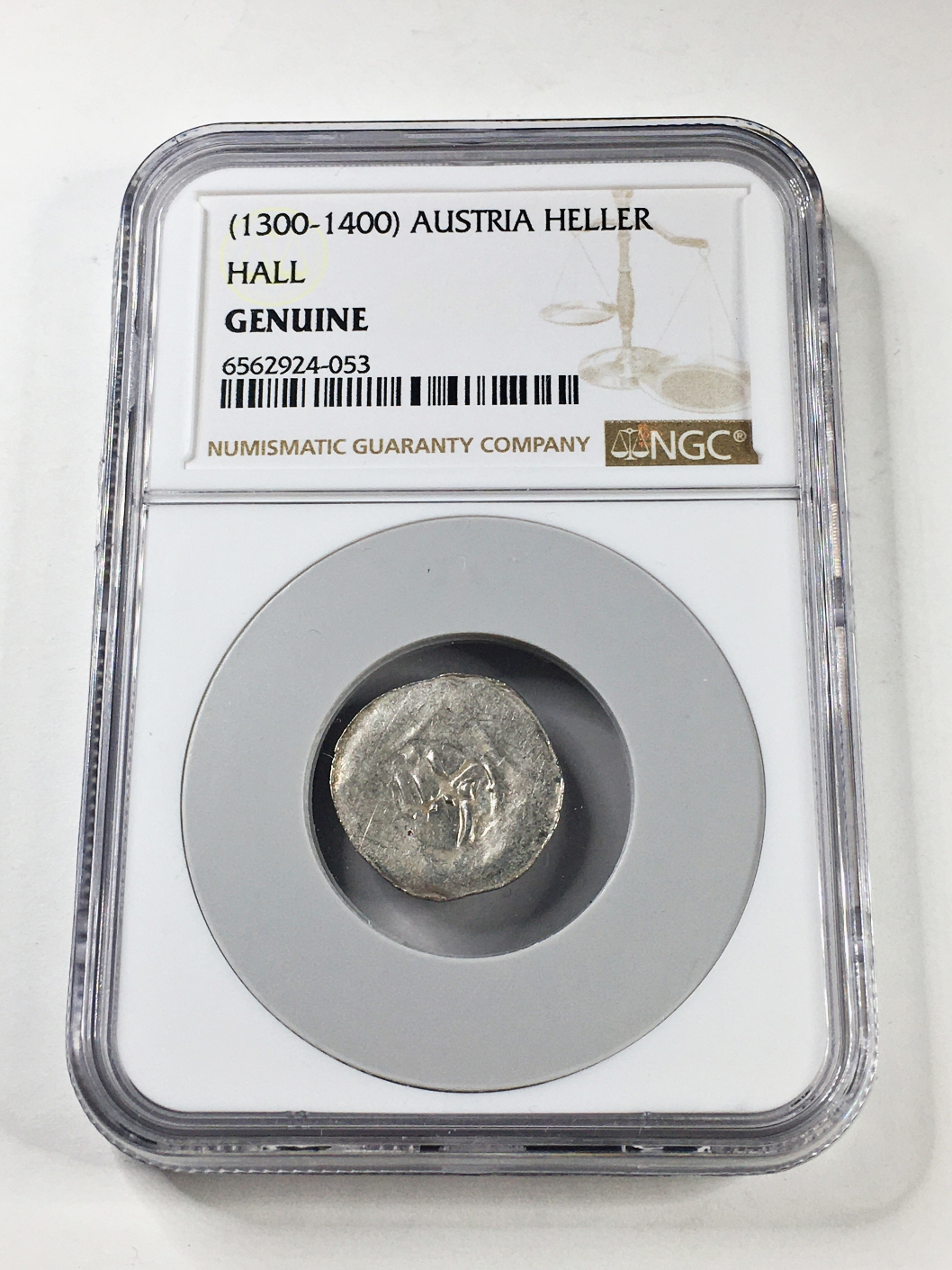 (1300-1400) Austria Silver Heller*Hand of God*Hall*Graded as Genuine by NGC | Property Room