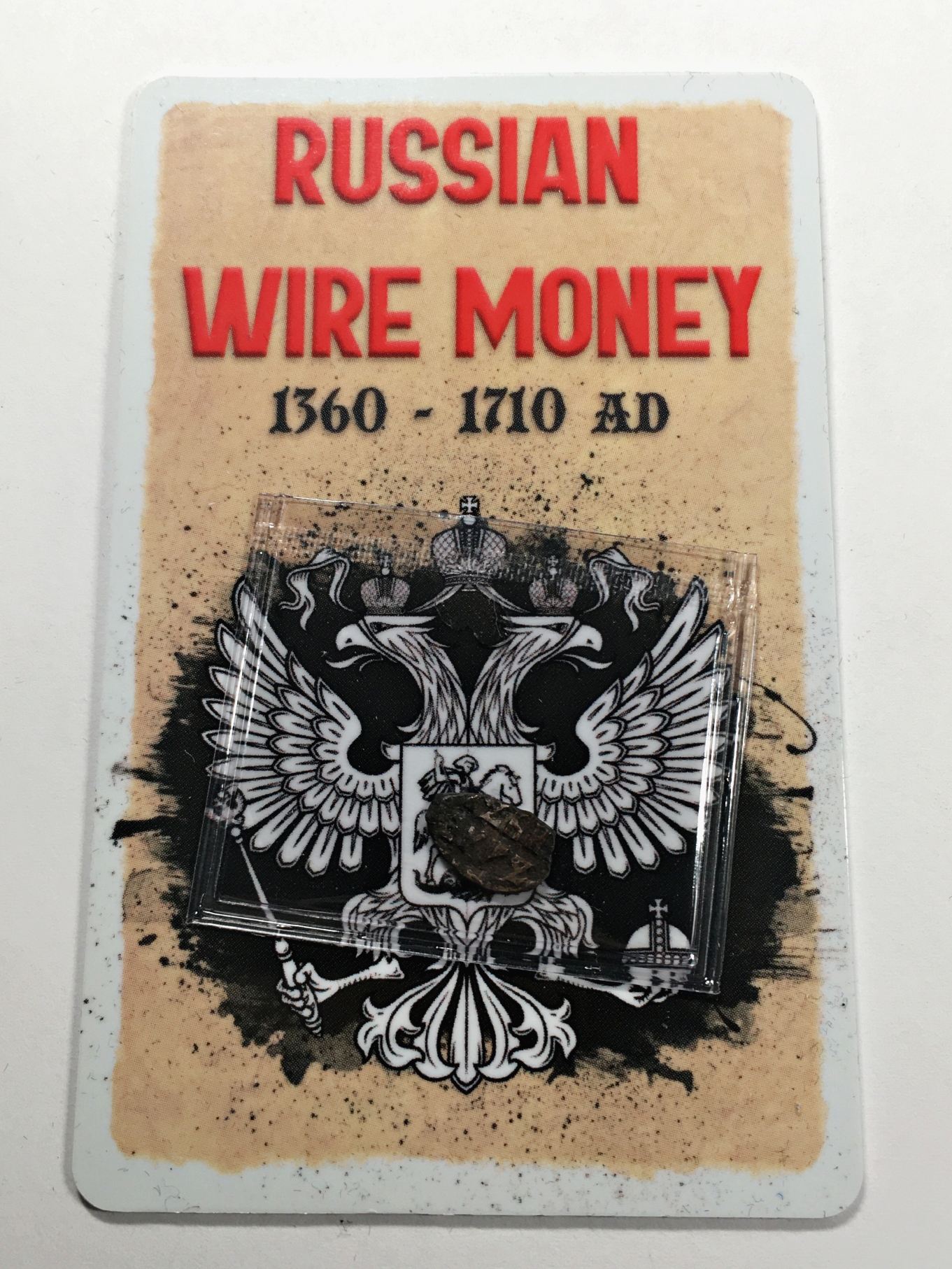 1360-1710 AD*Russian Wire Money*On Historical Information Card ...