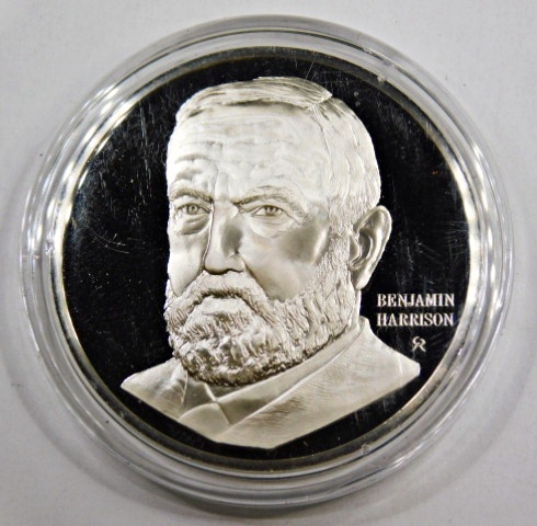 1.3oz Proof Silver Commemorative of Benjamin Harrison*In Protective ...