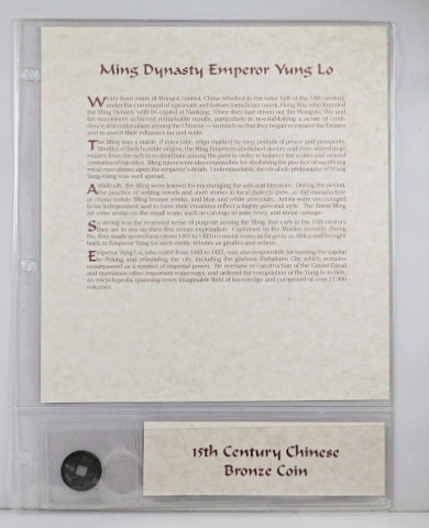15th Century Chinese Bronze Coin*Ming Dynasty Emperor Yung Lo*With ...