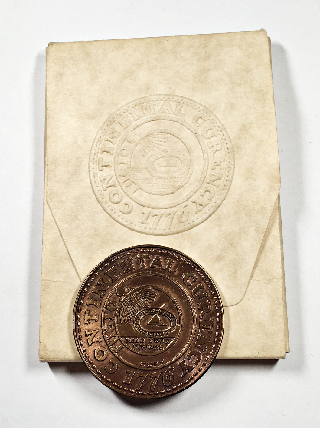 1776 Continental Dollar Replica in Display Box | Property Room