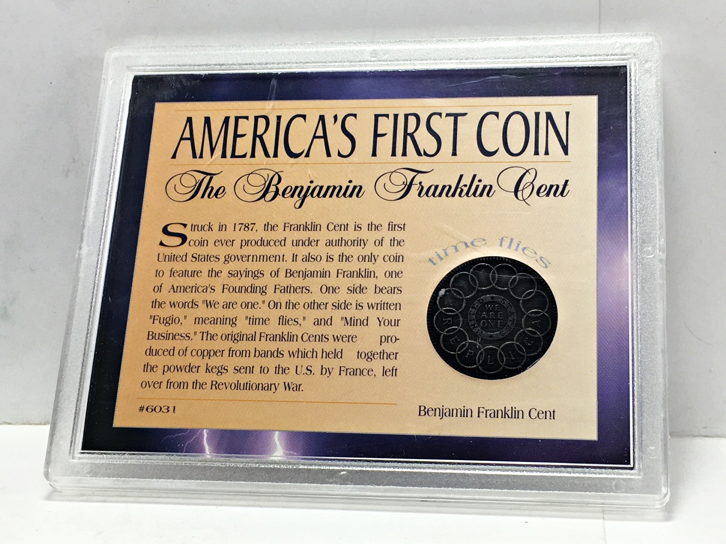 1787 Benjamin Franklin Fugio Cent Replica*America's First Coin*In ...
