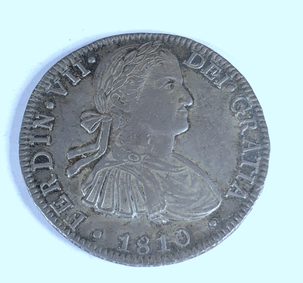 1810 Spanish Pilar Dollar Silver 8 Reale Coin in Original Condition ...