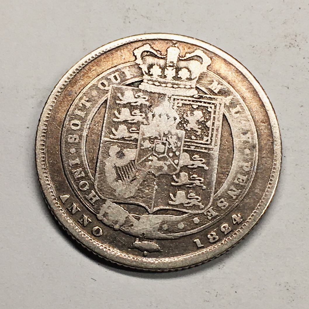 1824 Great Britain Silver 1 Shilling Super Original | Property Room