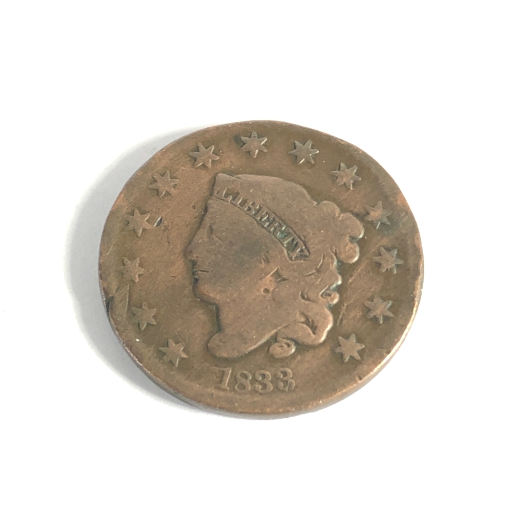 1833 US Matron Head Large Cent Clear Date Full Liberty Nice Original ...