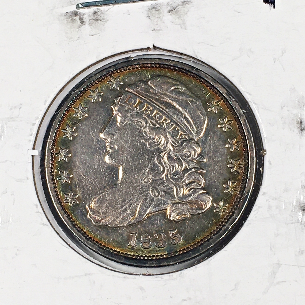 1835 Silver Capped Bust Dime*LIBERTY Fully Visible*Tone | Property Room