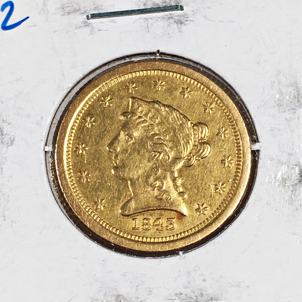 1843-O Liberty Head $2-1/2 Gold Quarter Eagle*High Grade*Nice Luster ...