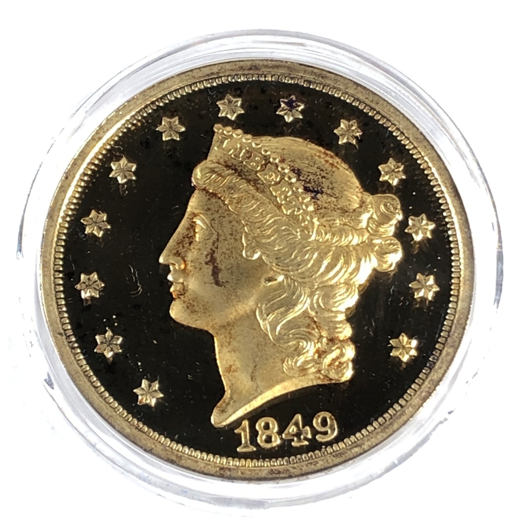 1849 24K Gold Layered $20 Liberty Head Double Eagle Replica*Proof*In ...