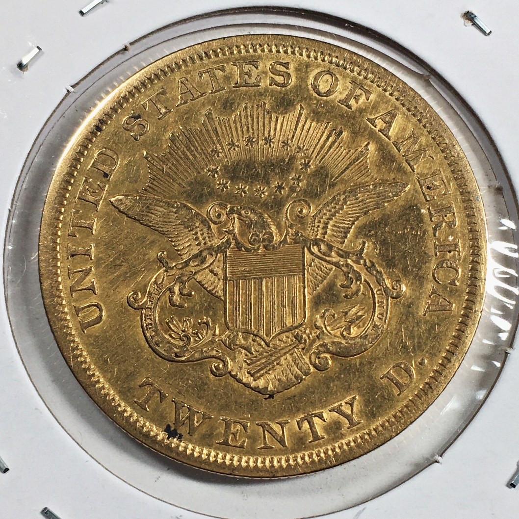 1850 $20 Liberty Head Gold Double Eagle - Made of 1849 California Gold | Property Room