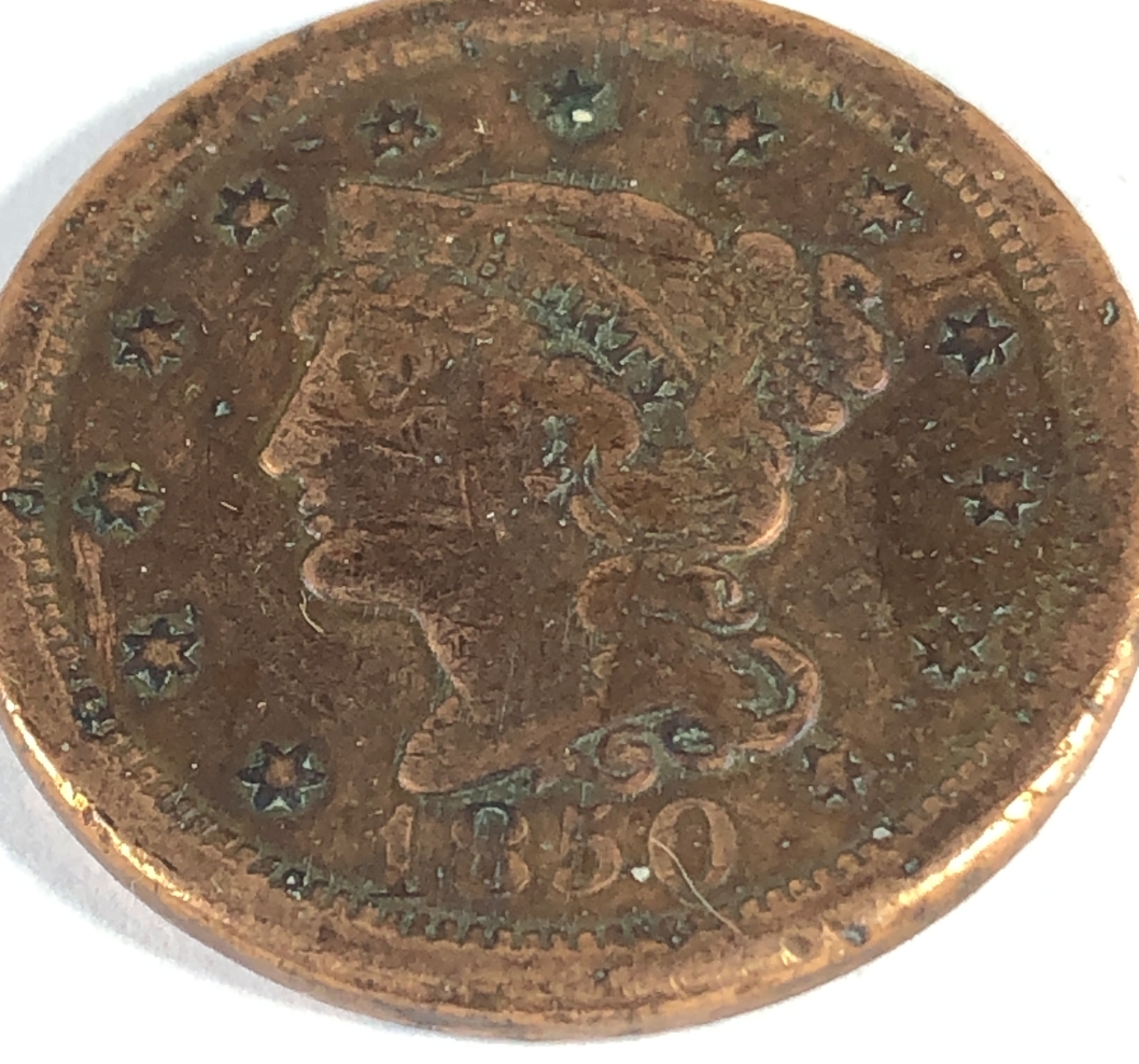 1850 Braided Hair Large Cent | Property Room