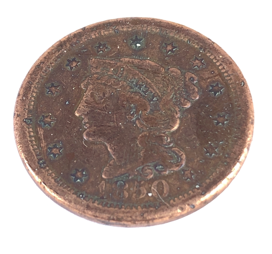 1850 Braided Hair Large Cent | Property Room