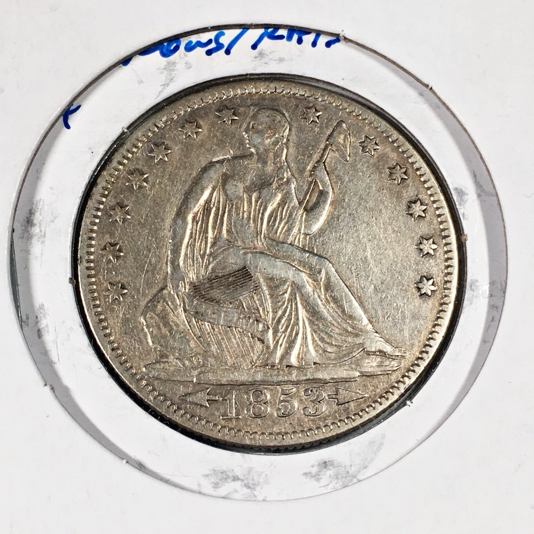 1853-O (with arrows & rays) Silver Seated Liberty Half Dollar*Struck at ...