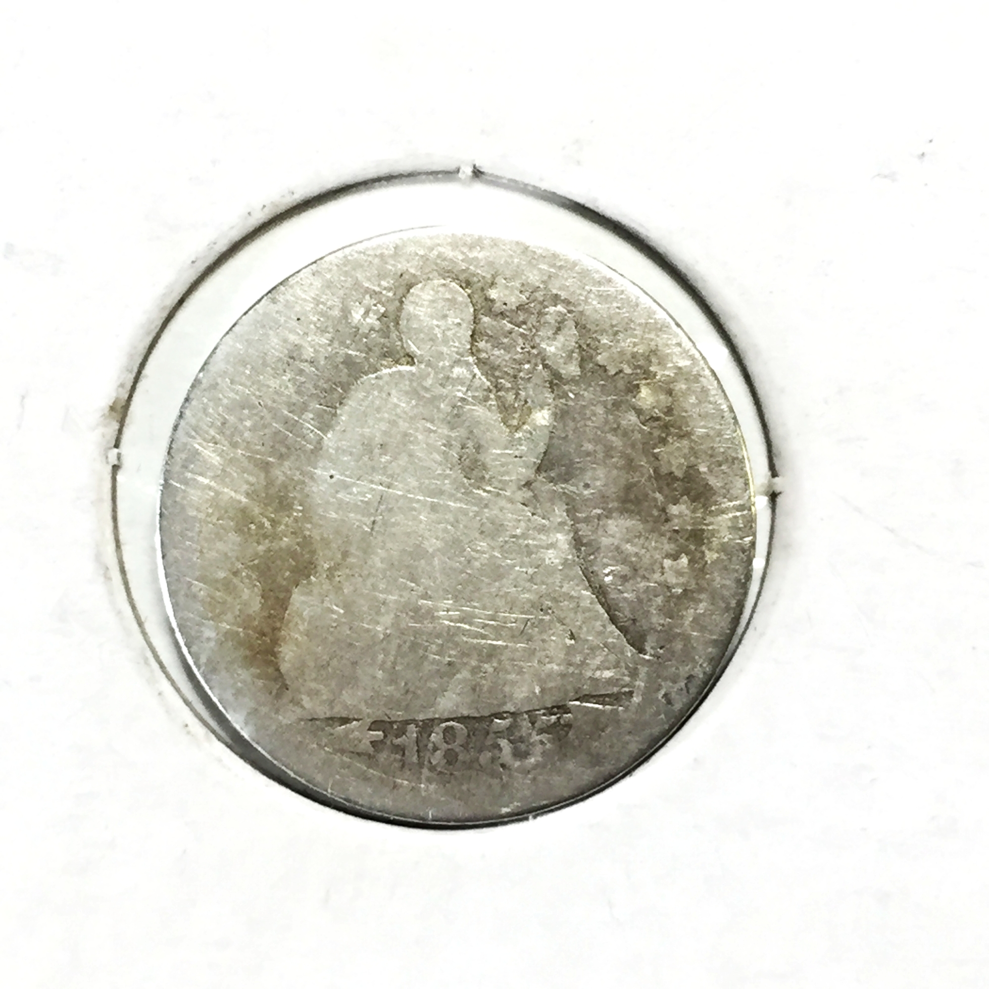 1855 (with arrows) Silver Seated Liberty Dime | Property Room