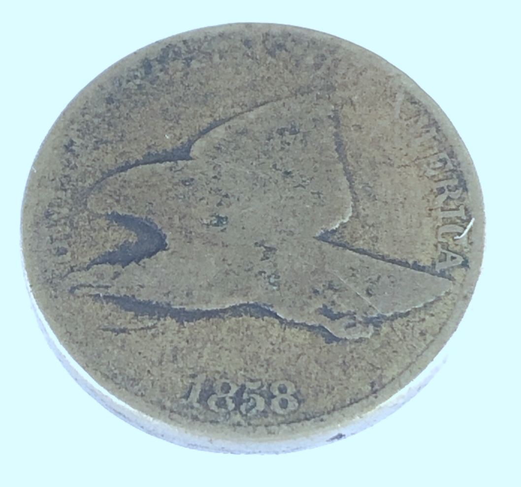 1858 Large Letter Flying Eagle Cent in Circulated Condition | Property Room