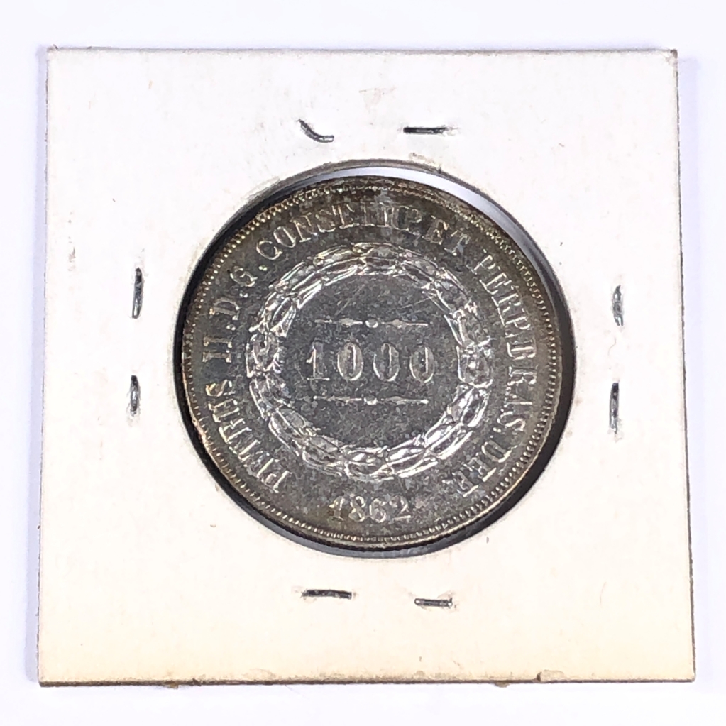 1862 Brazil Silver 1000 Reis | Property Room