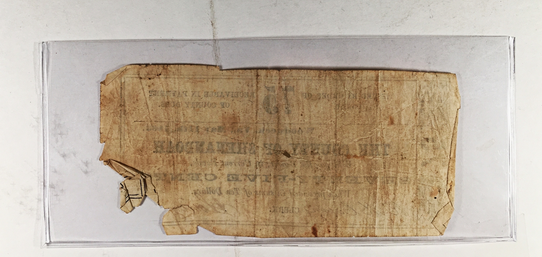 1863 75 CENTS THE COUNTY OF SHENANDOAH WOODSTOCK, VA OBSOLETE SCRIP ...