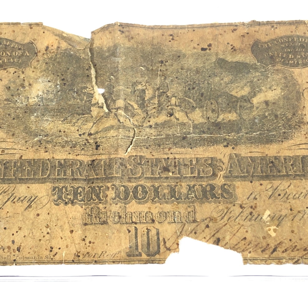 1864 Confederate States of America $10 Note*Richmond | Property Room